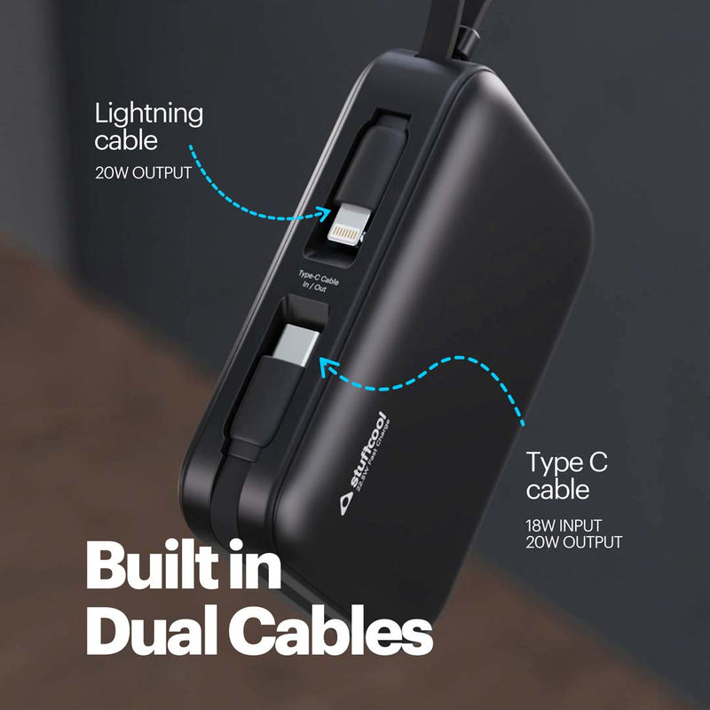 Maverick Mini 20,000mAh Powerbank with 20W Built-in Lightning & Type-C