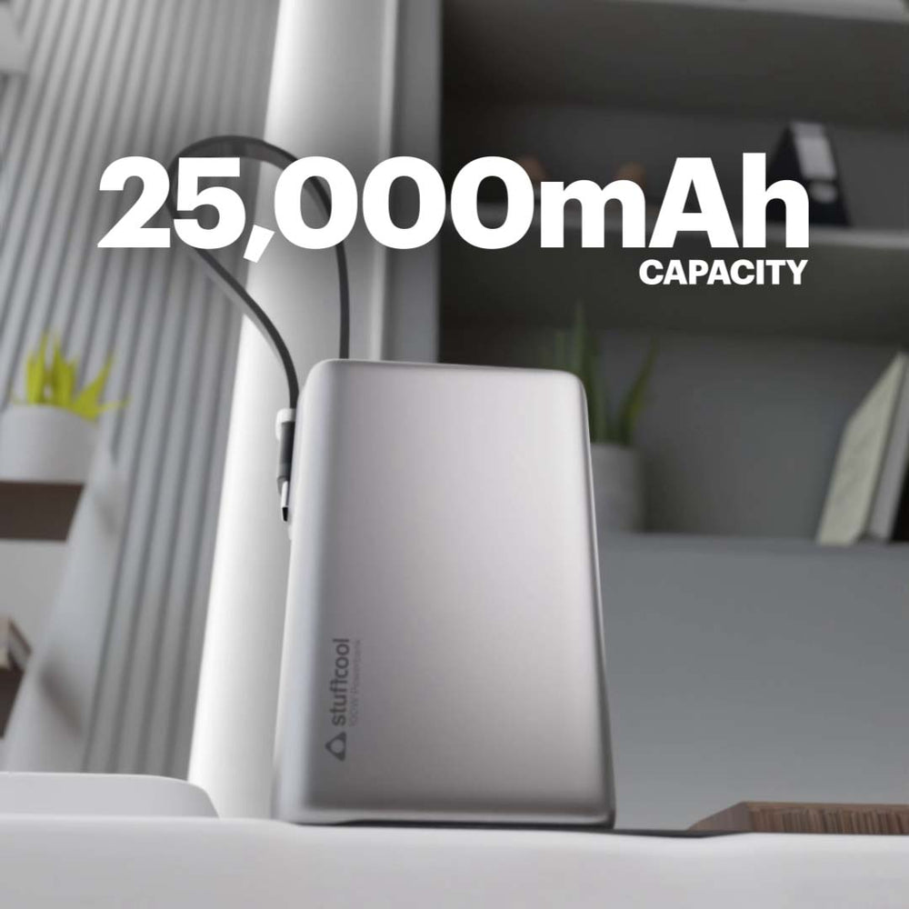 Giga Max smallest 25000mAh powerbank with 100W Built-in Type-C Cable